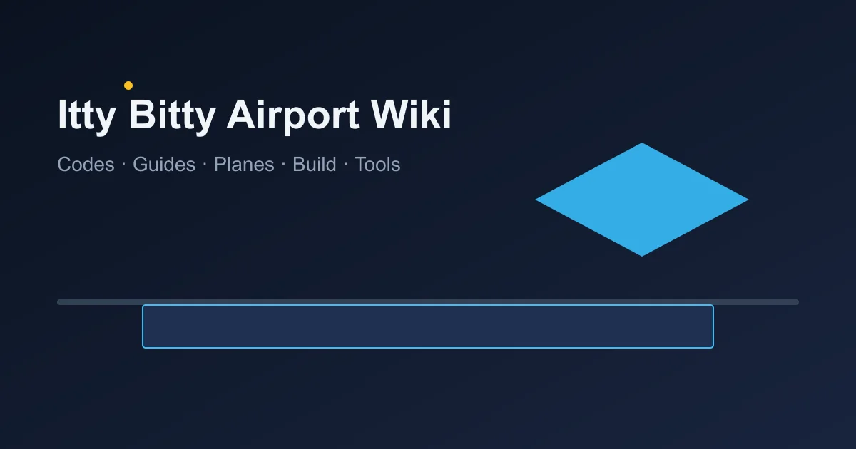 Itty Bitty Airport Wiki — Codes, Planes, Guides & Tools